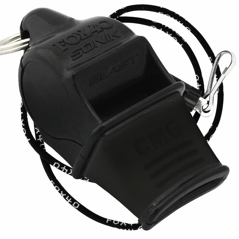 Apito FOX 40 Sonik Blast CMG Preto com Cordão :: Casa dos Árbitros